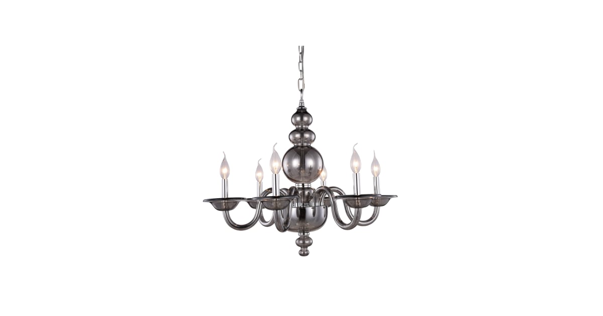 Elegant Lighting 7872D27SS Champlain 6 Light 27" Wide Candle Style ...