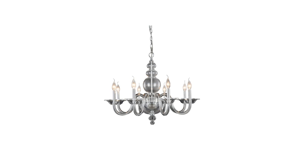 Elegant Lighting 7872D30C Champlain 8 Light 30" Wide Candle Style ...