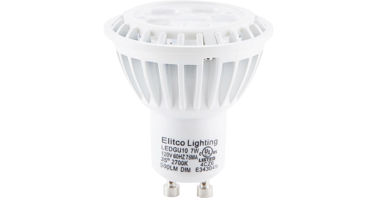 Elegant Lighting GU-7-D-41-35 Elitco 7 Watt White Dimmable GU10 Base ...