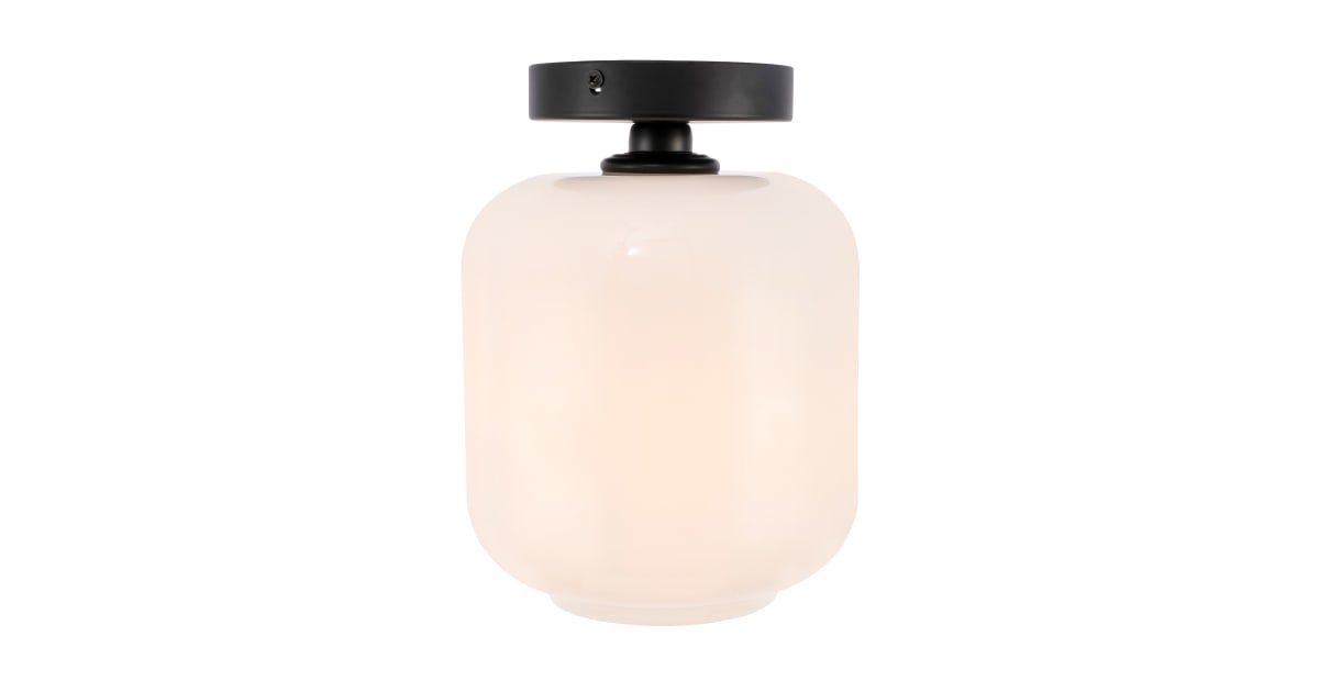 Elegant Lighting LD2271BK Collier Single Light 7" Wide Semi-Flush ...