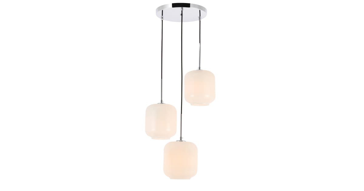 Elegant Lighting LD2275C Collier 3 Light 18" Wide Multi Light Pendant ...