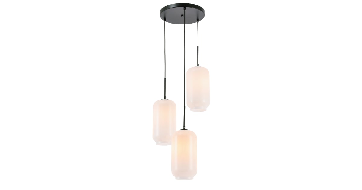 Elegant Lighting LD2279BK Collier 3 Light 16" Wide Multi Light Pendant ...