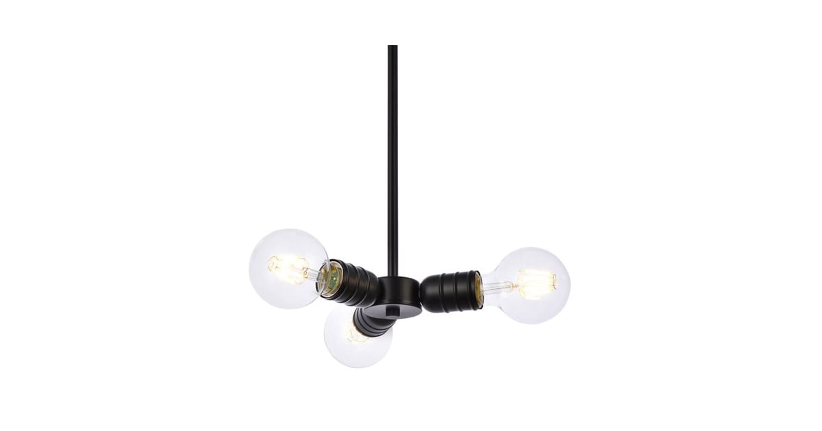 Elegant Lighting LD2337BK Reyes 3 Light 8" Wide Mini Pendant | Ferguson ...