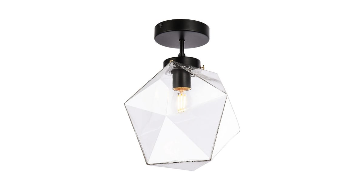 Elegant Lighting LD2346BK Lawrence 10" Wide Semi-flush Ceiling Fixture ...