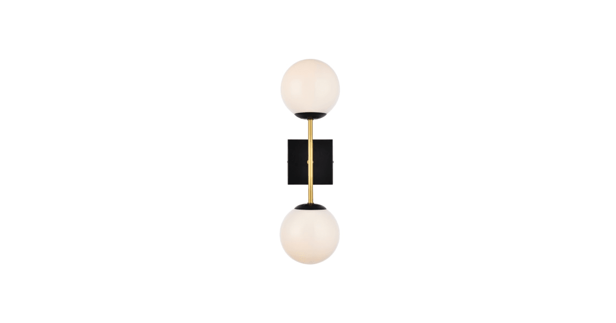 Elegant Lighting LD2358BKR Neri 2 Light 6" Wide Vanity Light | Ferguson ...