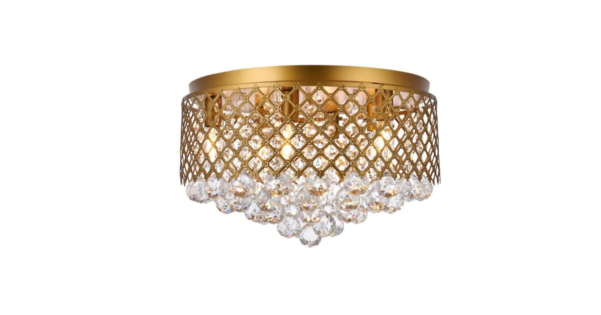 Elegant Lighting LD5010F18BR Tully 6 Light 18" Wide Flush Mount Drum ...