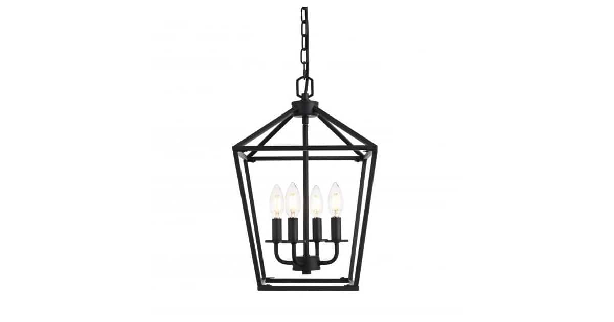 Elegant Lighting LD511H20BK Gage 4 Light 12" Wide Pendant | Ferguson Home