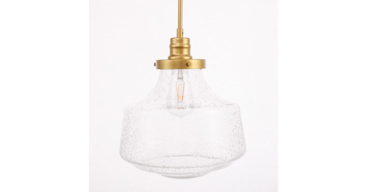 Elegant Lighting LD6260BR Lyle Single Light 11" Wide Pendant with Seedy ...