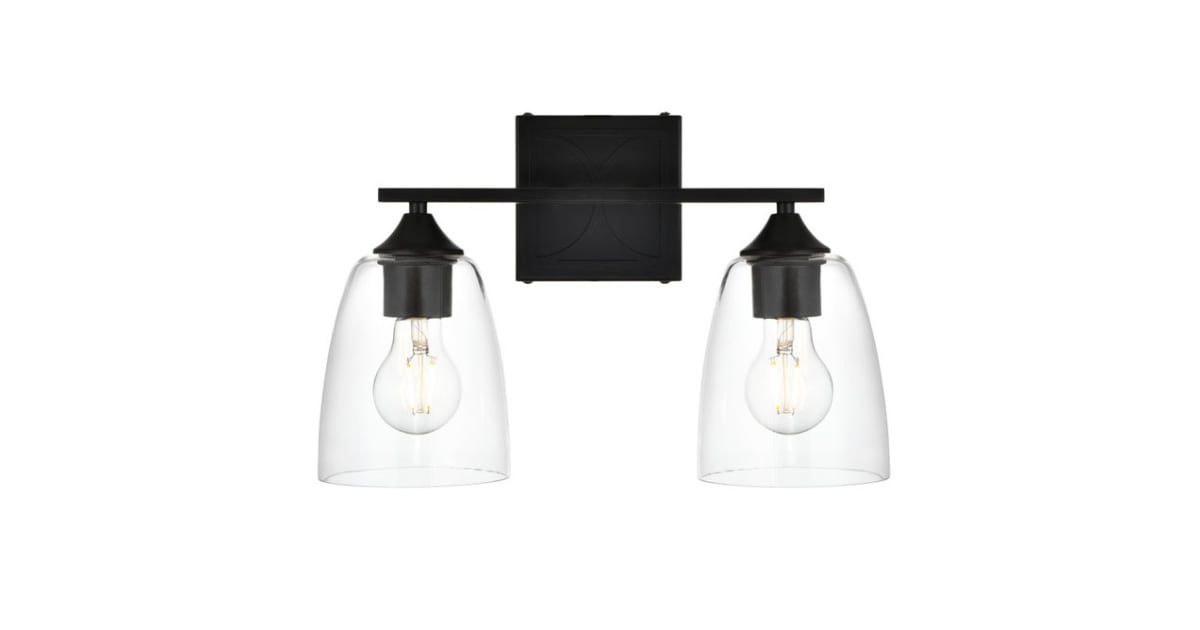 Elegant Lighting LD7309W15BLK Harris 2 Light 10" Tall Bathroom Sconce ...