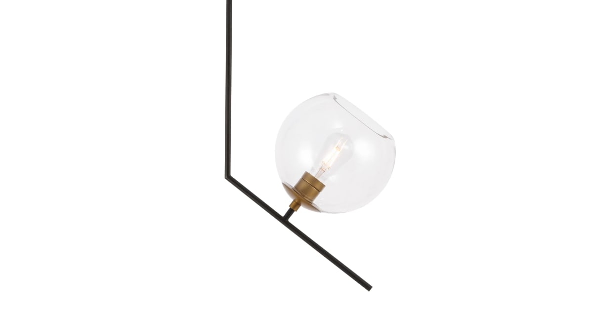 Elegant Lighting LD8032D10BK Ryland Single Light 16" Wide Pendant with ...