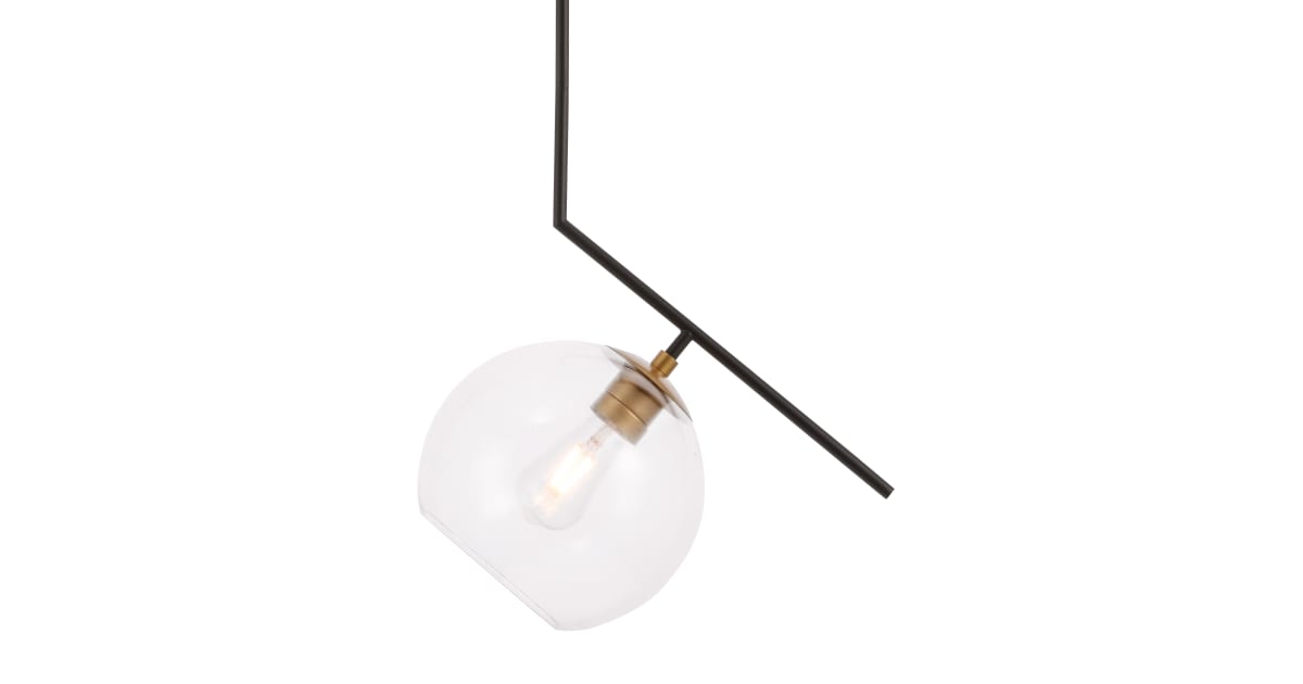 Elegant Lighting LD8035D10BK Ryland Single Light 16" Wide Pendant with ...