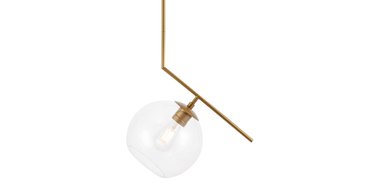 Elegant Lighting LD8037D10BR Ryland Single Light 16" Wide Pendant with ...