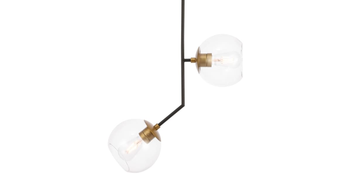 Elegant Lighting LD8038D8BK Ryland 2 Light 21" Wide Multi Light Pendant ...