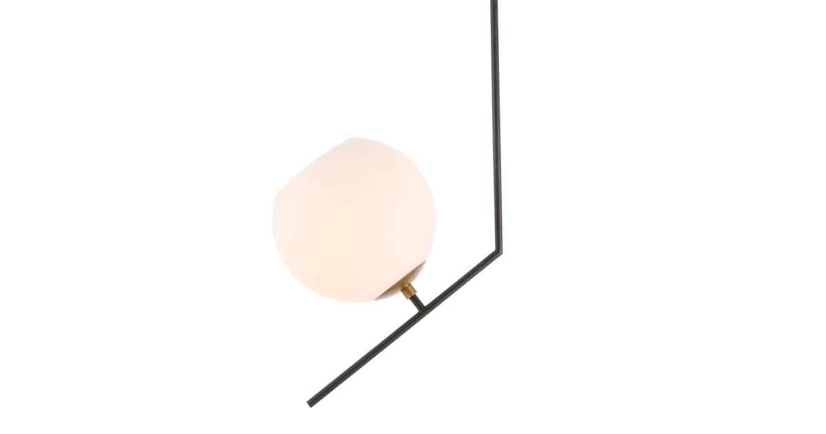 Elegant Lighting LD8044D10BK Ryland Single Light 16" Wide Pendant with ...