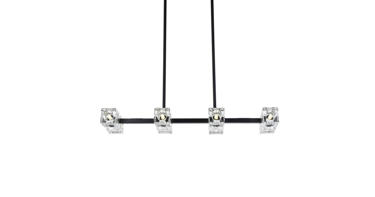 Elegant Lighting LD920D30BK Lyra 8 Light 30" Wide Linear Pendant ...