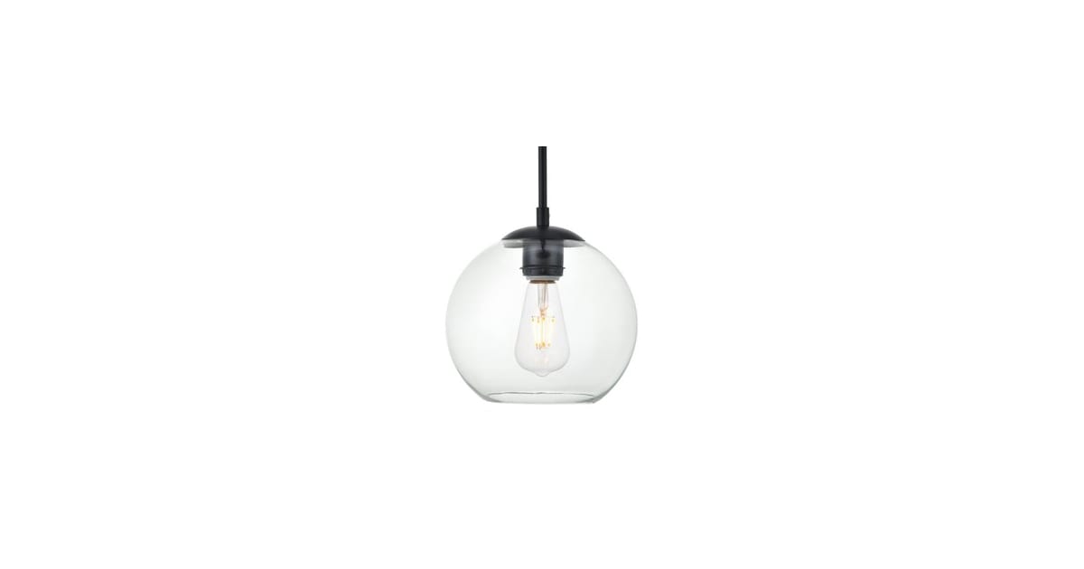 Elegant Lighting LDPG2206BK Baxter 8" Wide Plug-In Mini Pendant with ...