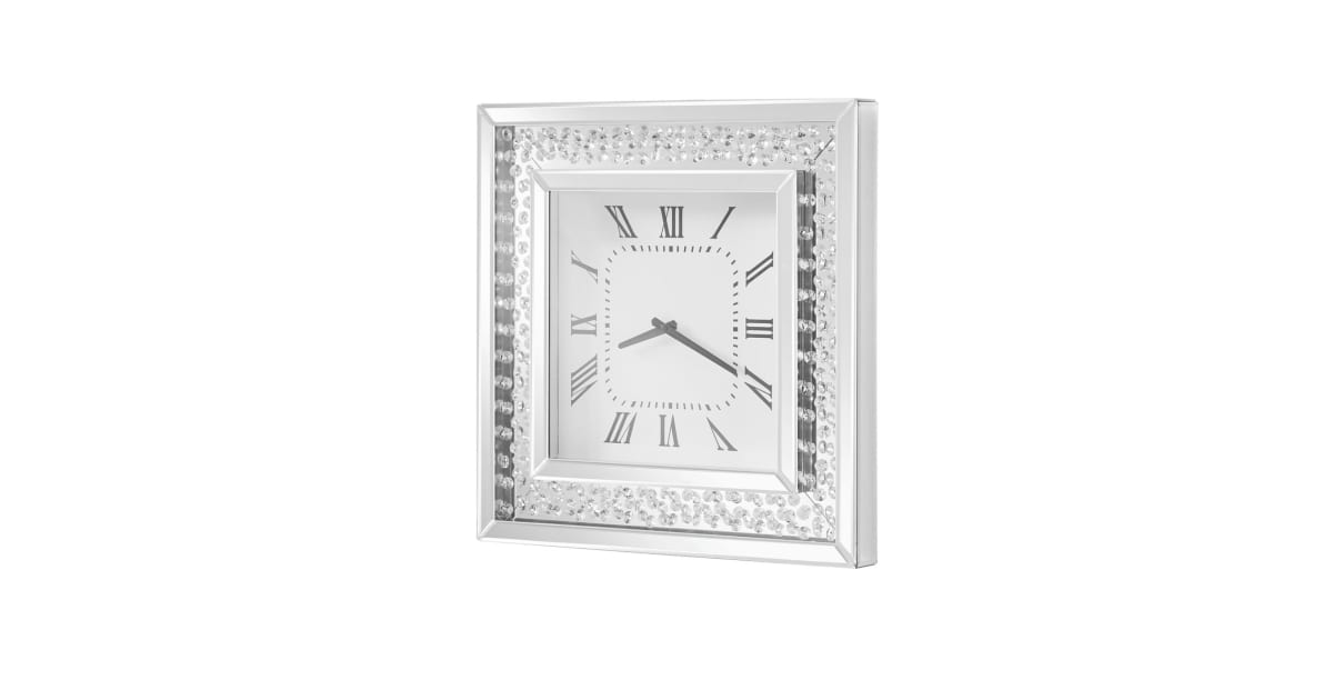 Elegant Lighting MR9114 20" x 2" Sparkle MDF Analog Wall Mounted Clock ...