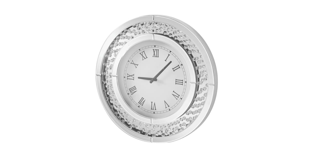 Elegant Lighting MR9115 20" x 2" Sparkle MDF Analog Wall Mounted Clock ...