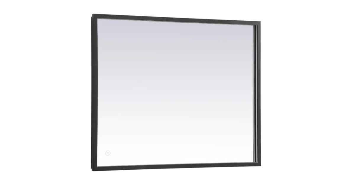 Elegant Lighting MRE62430BK Pier 30" W x 24" H Modern Rectangular ...