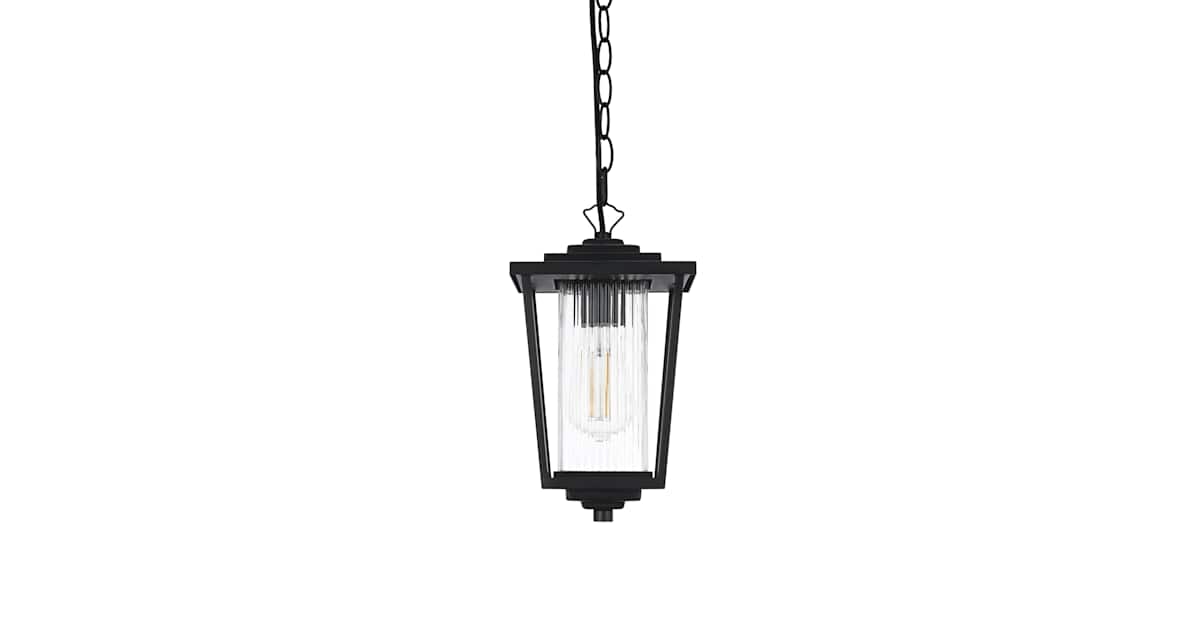 Elegant Lighting OD305H13BK York 7" Wide Outdoor Mini Pendant ...