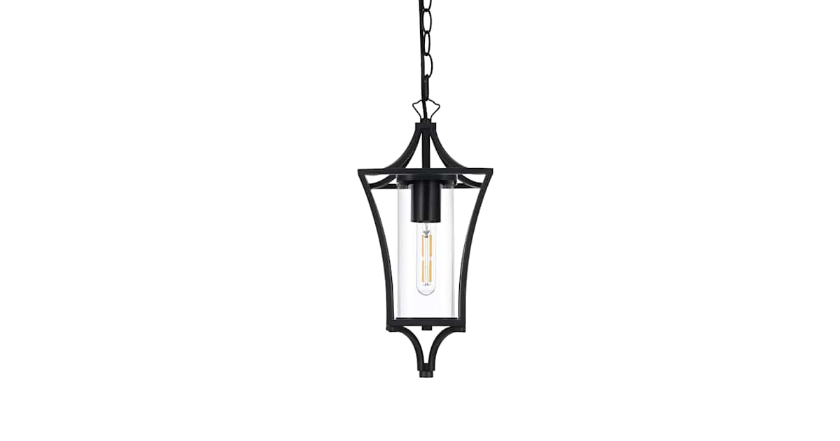 Elegant Lighting OD311H15BK Belgrade 7" Wide Outdoor Mini Pendant ...