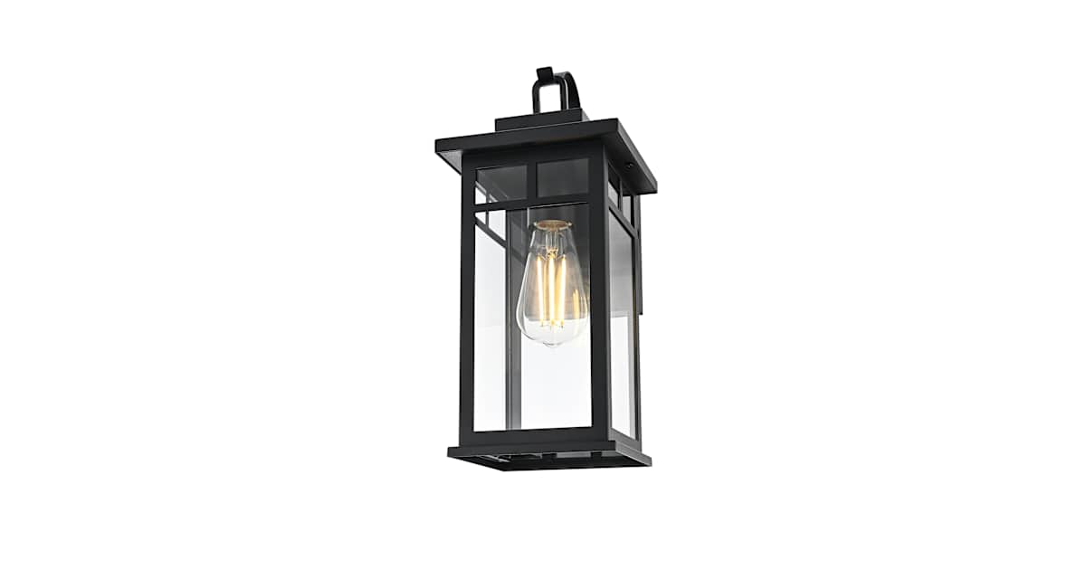 Elegant Lighting OD313W16BK Mercer 16" Tall Outdoor Wall Sconce ...