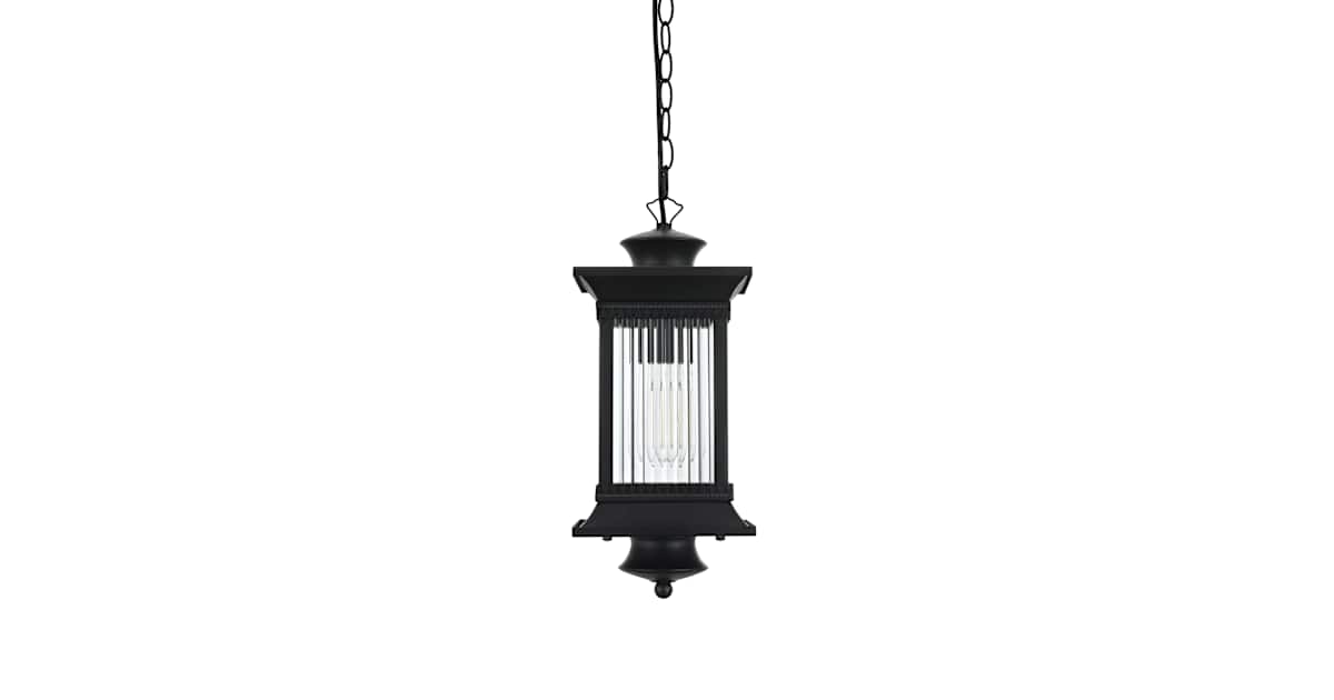 Elegant Lighting OD316H18BK Collins 8" Wide Outdoor Mini Pendant ...