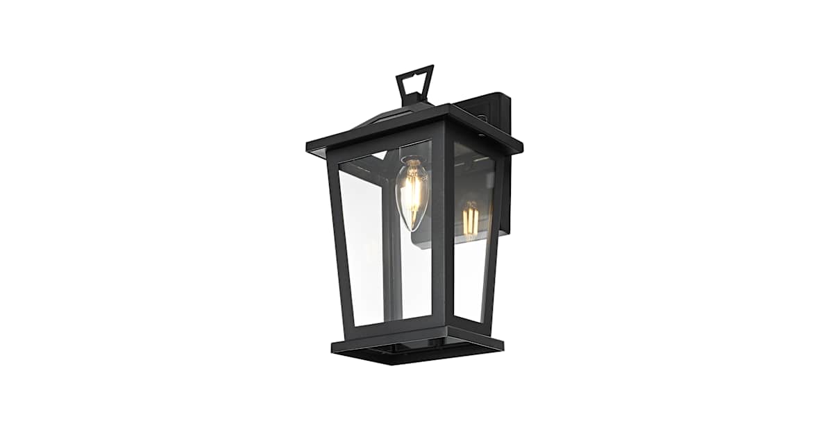 Elegant Lighting OD333W12BK Berks 12" Tall Outdoor Wall Sconce ...