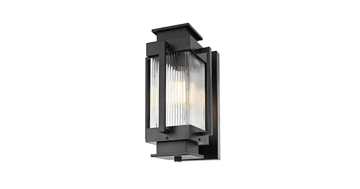 Elegant Lighting OD341W14BK Harlan 14" Tall Outdoor Wall Sconce ...