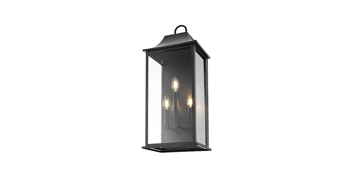Elegant Lighting OD503W25BK Shepard 3 Light 25" Tall Outdoor Wall ...