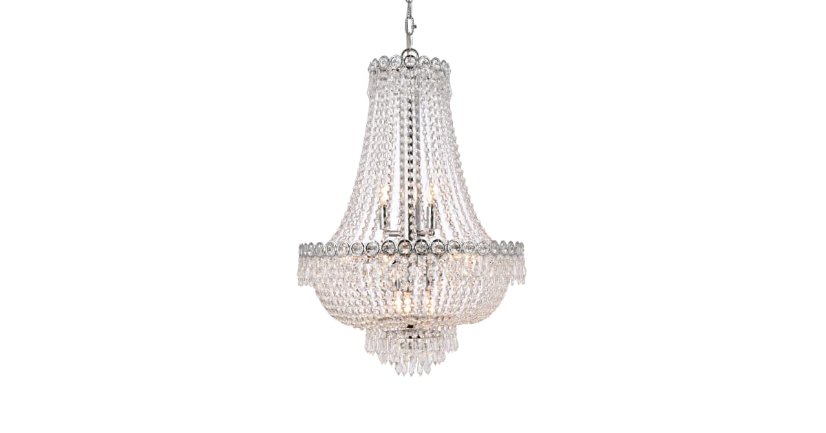 Elegant Lighting V1900D20C/RC Century 12 Light 20" Wide Crystal Empire ...