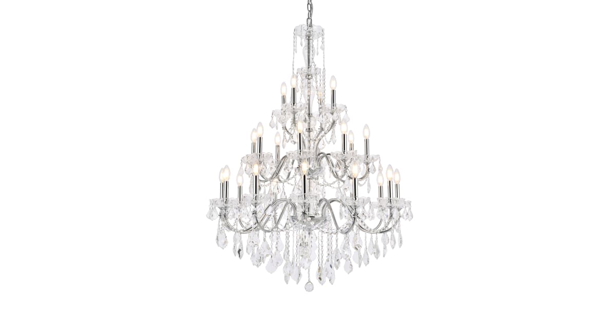 Elegant Lighting V2015G36C/RC St. Francis 24 Light 36" Wide Crystal ...