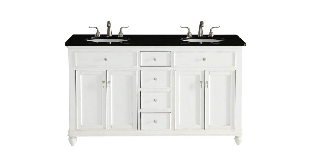 Elegant Lighting VF12360DAW Otto 60" Free Standing Double Basin Vanity ...