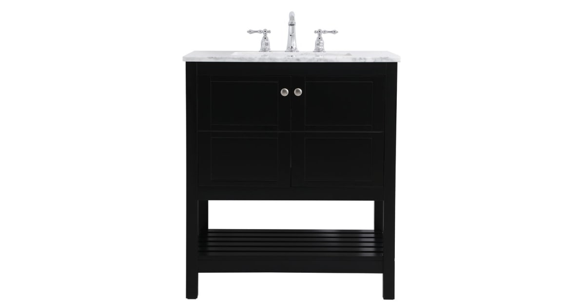 Elegant Lighting VF16530BK Thalen 30" Free Standing Single Basin Vanity ...
