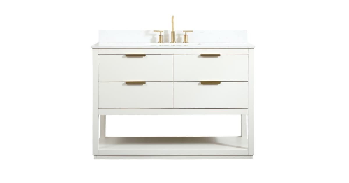 Elegant Lighting VF19248WH-BS Larkin 48" Free Standing Single Basin ...