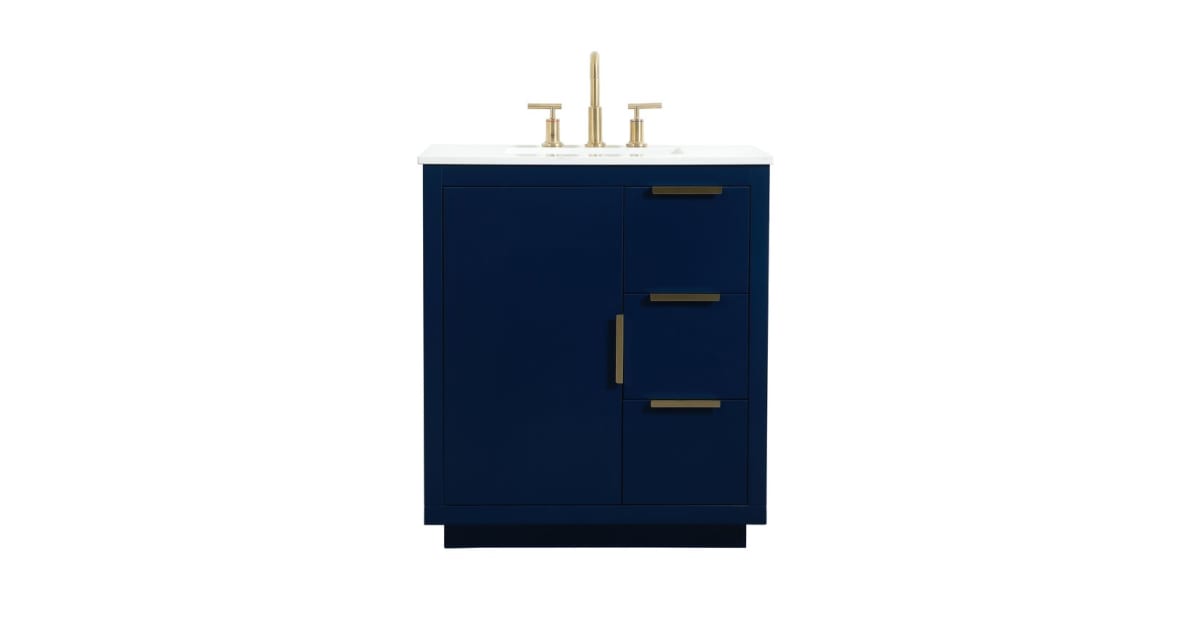 Elegant Lighting VF19430BL Blake 30" Free Standing Single Basin Vanity ...