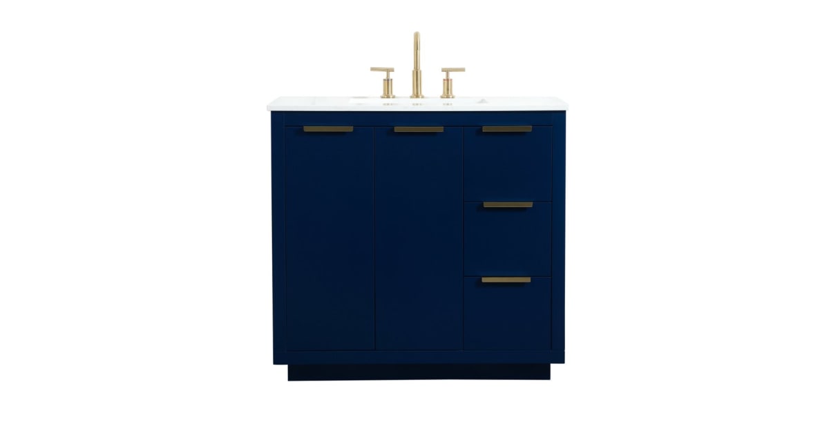 Elegant Lighting VF19436BL Blake 36" Free Standing Single Basin Vanity ...