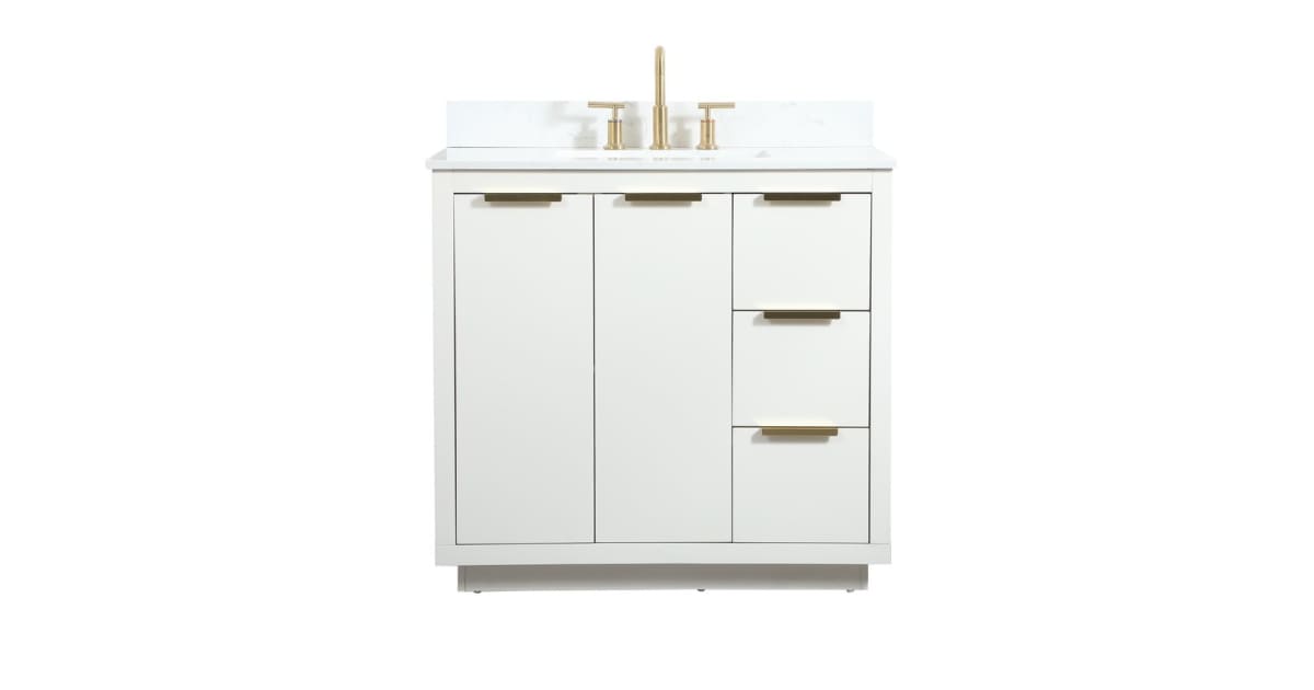 Elegant Lighting VF19436WH-BS Blake 36" Free Standing Single Basin ...