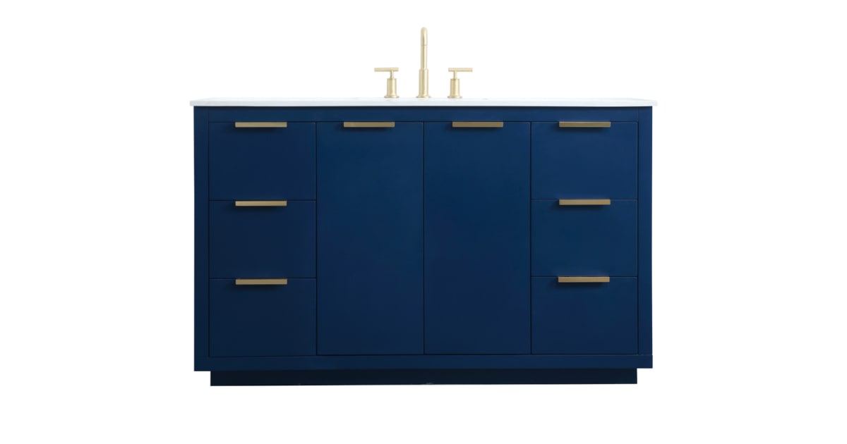 Elegant Lighting VF19454BL Blake 54" Free Standing Single Basin Vanity ...