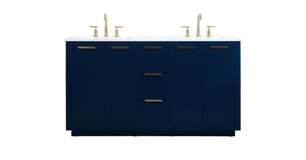 Elegant Lighting VF19460DBL Blake 60" Free Standing Double Basin Vanity ...