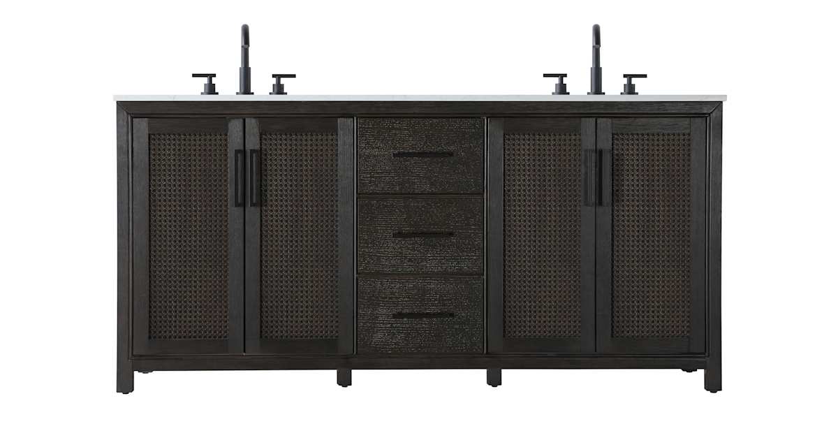 Elegant Lighting VF29572DCO Alina 72" Free Standing Double Basin Vanity ...