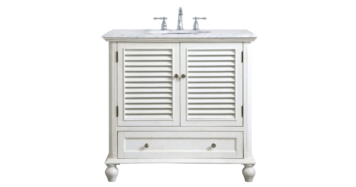 Elegant Lighting VF30536AW Rhodes 36" Free Standing Single Basin Vanity ...