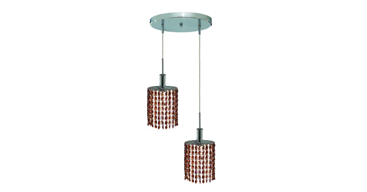 Elegant Lighting 1282D-R-E-TO/RC Mini 2-Light Crystal Pendant, Finished ...