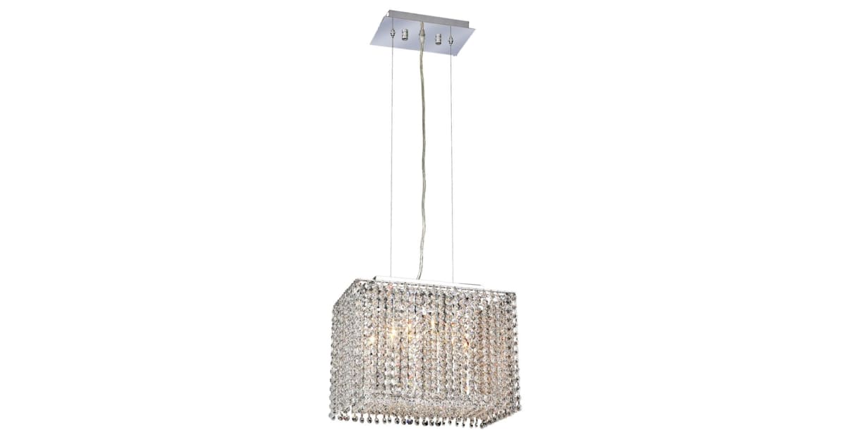 Elegant Lighting 1291D14C-CL/EC Moda 2-Light Crystal Pendant, Finished ...