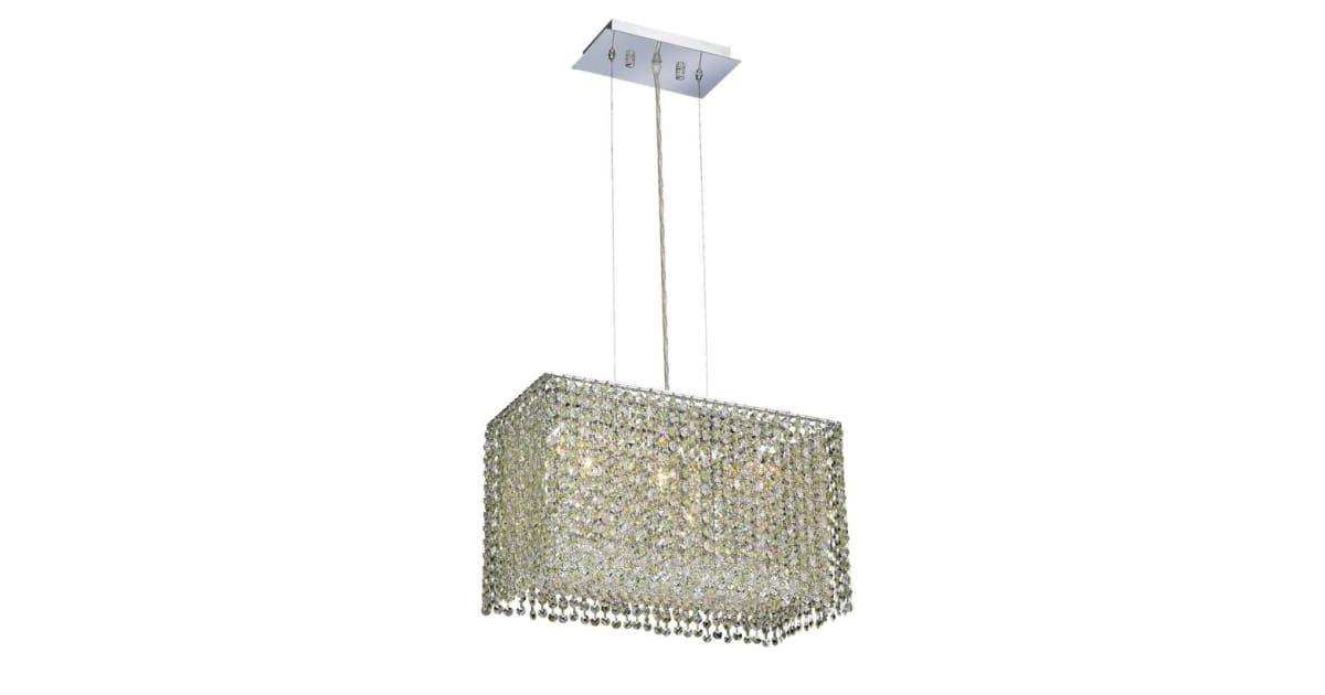 Elegant Lighting 1291D18C-LP/RC Moda 3-Light Crystal Pendant, Finished ...