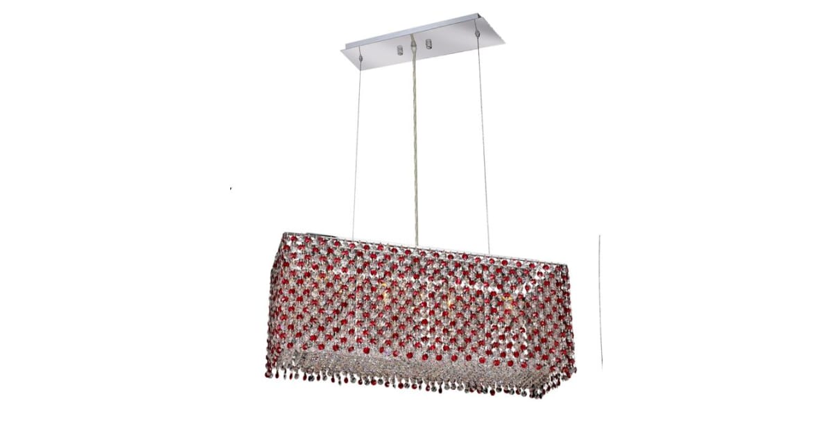 Elegant Lighting 1291D26C-BO/RC Moda 4-Light Crystal Chandelier ...