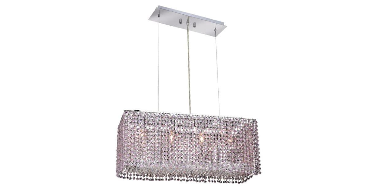Elegant Lighting 1291D26C-RO/RC Moda 4-Light Crystal Chandelier ...