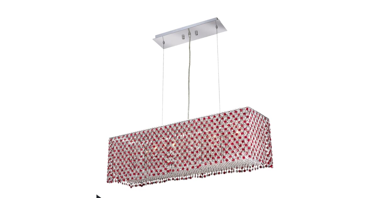 Elegant Lighting 1291D32C-BO/RC Moda 6-Light Crystal Chandelier ...