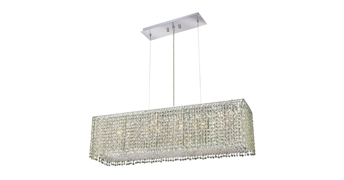 Elegant Lighting 1291D32C-LP/RC Moda 6-Light Crystal Chandelier ...