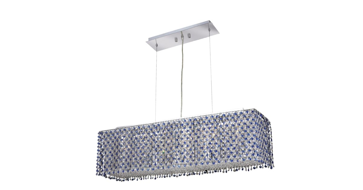 Elegant Lighting 1291D32C-SA/RC Moda 6-Light Crystal Chandelier ...